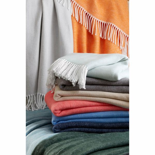 Matouk Pezzo Throws - Navy - Pure Cotton | FLandB - FLandB.com