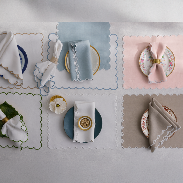 Matouk Dakota Table Linens (Oat/White) | Effortless Elegance | FLandB ...