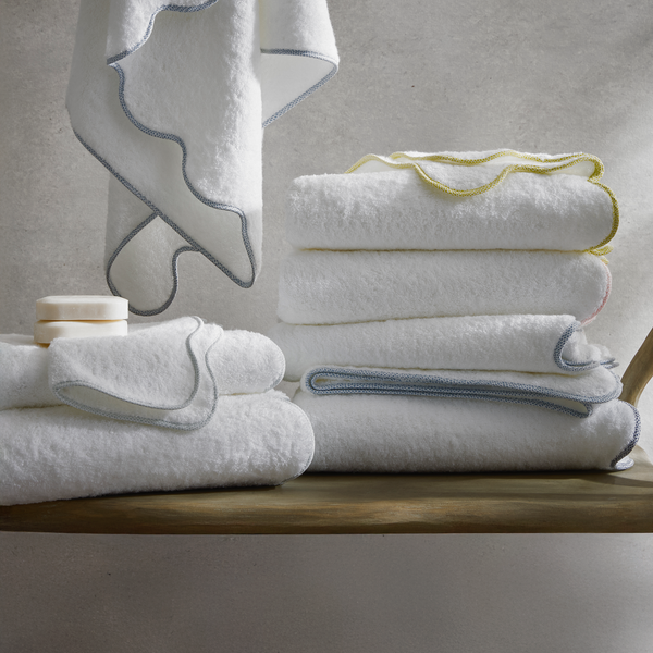 Matouk Jasper Bath Towels and Mats (Lemon) | Chic and Textured - FLandB.com