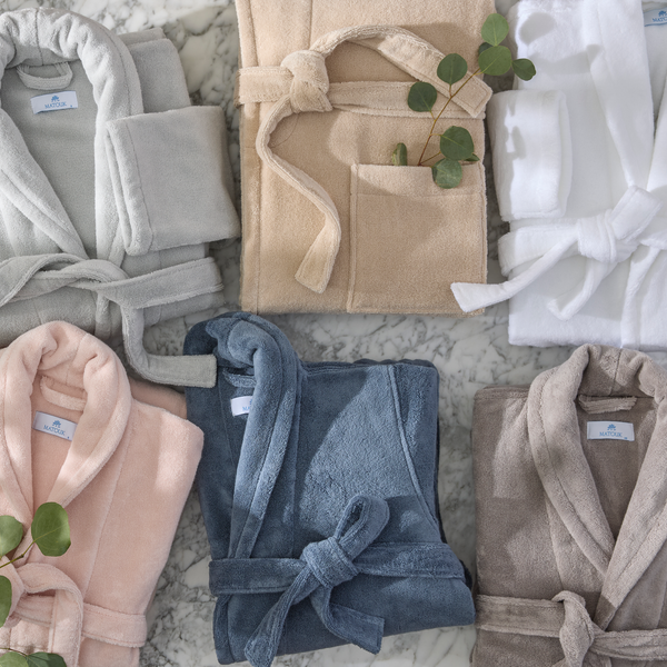 Matouk Milagro Bath Robe (Dune) | Soft and Cozy Luxury Robe - FLandB.com