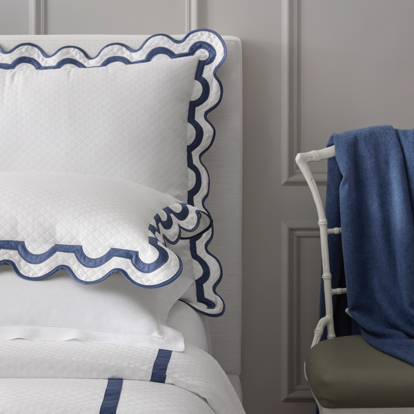 Matouk Mirasol Matelasse Bedding (Steel Blue) | Luxury Bedding Online ...
