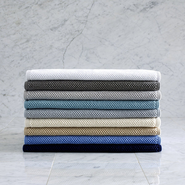 Matouk Reverie Bath Rugs - Navy | Soft and Absorbent | FLandB - FLandB.com