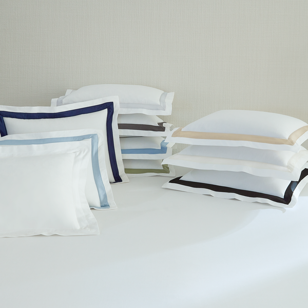 Sferra Estate Collection (White/Navy) | 5-Star Luxury Bedding - FLandB.com