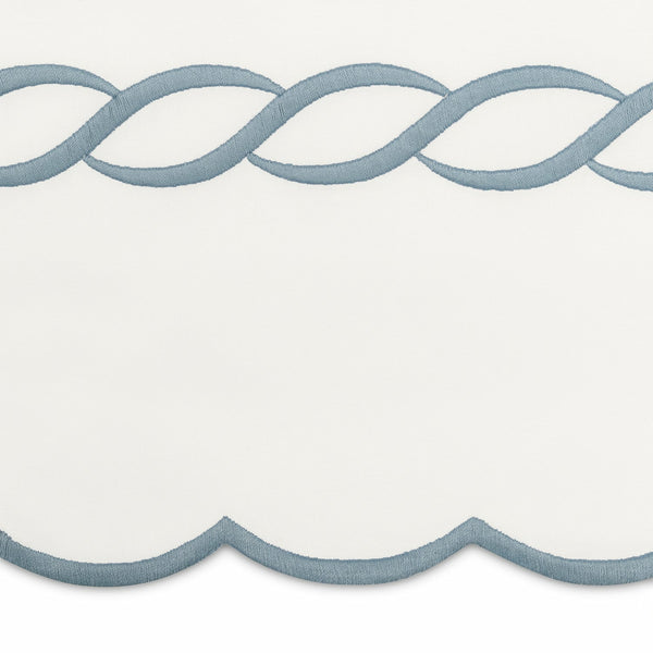 Matouk Classic Chain Scallop Bedding - Hazy Blue - Luxury Bedding ...