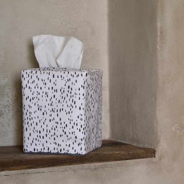 Matouk Schumacher Celine Tissue Box Cover (Charcoal) - FLandB.com